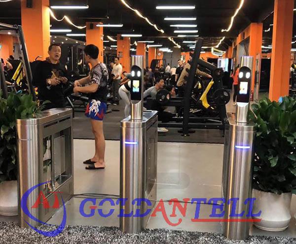 Close-up of face recognition terminal