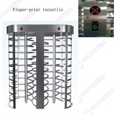 China Mifare Card Automatic Full Height Turnstiles Prison / Bank / Construction IP62 50Hz for sale