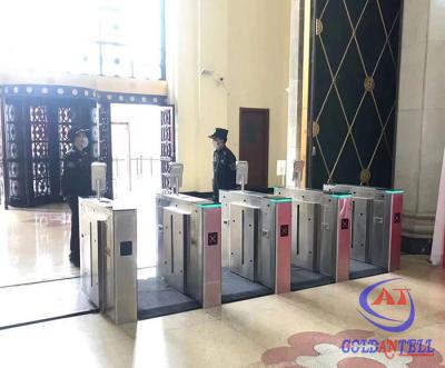 China No Noise Library Exhibition Hall Swing Barrier Gate With Facial Recognition / RFID Card for sale