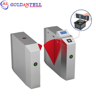 China 304 Stainless Steel Flap Turnstile with Brushed Motor and LED Light Color Optional for Attendance Record for sale