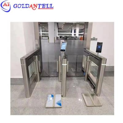 China Office Entry 304 Stainless Steel Automatic High Security Pedestrian Access Control Swing Barrier Speed Gate for sale