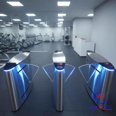 China Advanced Integrated RFID & Facial Recognition Access Control Dual Lane Smart Flap Barrier Gate for Gym/Fitness Center for sale