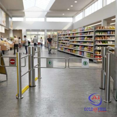 China ADA Compliant Automatic Retail Swing Gate SUS304 Barrier for Supermarket Wheelchair and Shopping Trolley Access CE for sale
