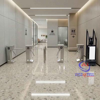 China Coin Operated Paid Access Tripod Turnstile with Remote Push Button and QR Reader for Public Toilet and Restroom CE for sale