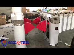 900mm Wide Channel Entrance Barrier Gate Crowd Control Automatic Optical Dual Wings