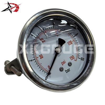 China 63mm Back Mount Pressure Gauge 0-10 Bar 150 Psi U Bracket For Panel Installation for sale