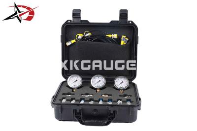 China Black Hydraulic Pressure Testing Tool Kit With 3 Pressure Gauges And 11 Fittings for sale