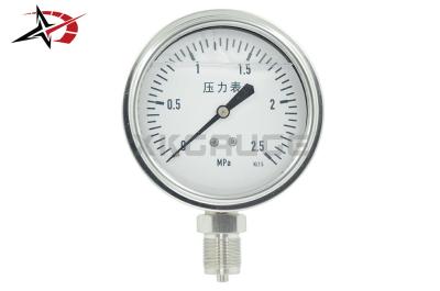 China Corrosion Resistant Stainless Steel Pressure Gauge 0–250 Bar 63mm Dial for sale
