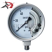 China KL 1.0 100 Psi 100mm Solid Front Type Pressure Gauge Double Scale for sale
