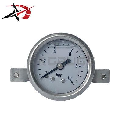Quality U Clamp Liquid Filled Pressure Gauge 40mm 0-10 Bar Stainless Steel Axial Back Mount for Compact Industrial Monitoring for sale