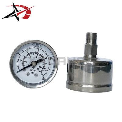 Quality Triple Scale Liquid Filled Pressure Gauge 1.5 Inch 0-11 Bar Axial Compact for Multi Unit Industrial Reading Systems for sale