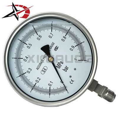 China 10 Bar Pressure Gauge Bottom Connection  100mm 1 MPa Test Manometer for sale