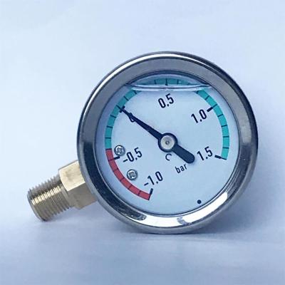 Cina manometro riempito petrolio- del manometro di 40mm 1,5 Antivari del lato dell'entrata del collegamento di acciaio inossidabile del silicone d'ottone idraulico di caso in vendita