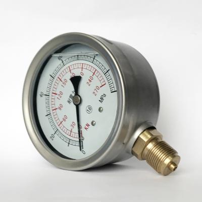 Cina 100mm manometro riempito liquido della glicerina a prova di vibrazione del manometro di 100 MPa in vendita