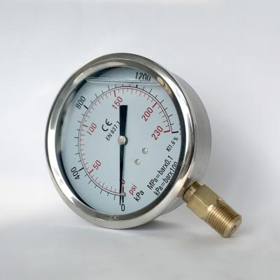Cina manometro riempito glicerina del manometro del manometro di acciaio inossidabile di 1600kPa 100mm in vendita