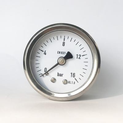 Cina 2 pollici 16 di Antivari di collegamento assiale riempito liquido del manometro SUS304 1/8 NPT in vendita