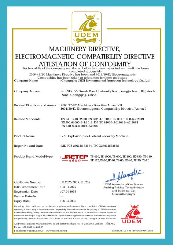 Ex-CE - Chongqing Jbett Environmental Protection Technology Co., Ltd.