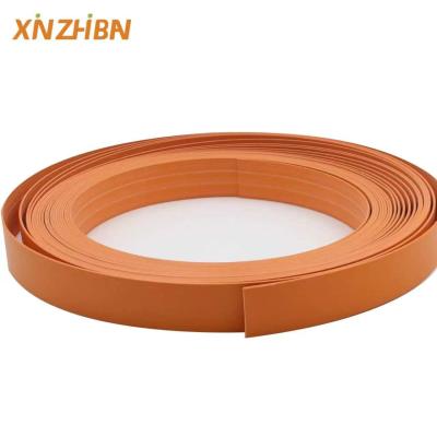China Burnt Orange Leather Grain PVC Edge Banding Tape - Waterproof Eco Friendly Custom Width 12mm~620mm for Furniture for sale
