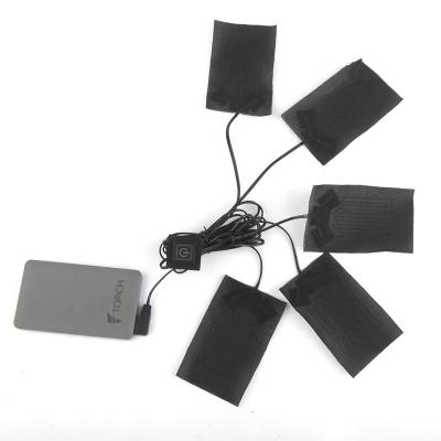 China 7.4V 5V Battery Heated Pad For Clothing With Smart Temperature Control Switch for sale