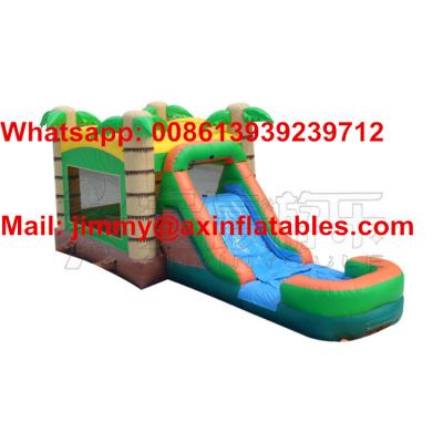 China 2017 Hot Sale Outdoor Kids Bouncy Castle,Commercial Tropical Inflatable Bounce House With Slide For Sale for sale
