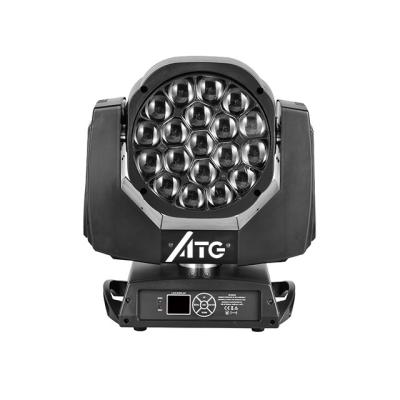 China IP44 19pcs 15w Rgbw Led Beam Zoom Lavado de escenario Luz de movimiento de cabeza Equipo de escenario de Dj Party en venta