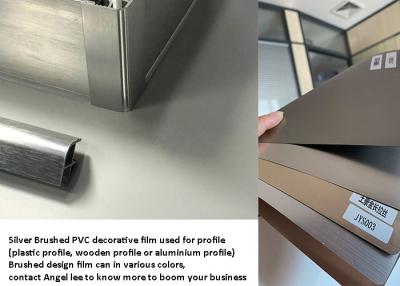 Cina 1240mm Fireproof PVC Decorative Film Metallic Silver Brushed in vendita