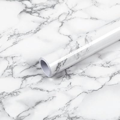 China Glossy Marble Self-Adhesive PVC Wrap Film For Kitchen Cabinet Counter - Top Renovation for sale