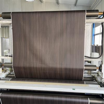 China Dark Wooden Grain Laminate PVC Foil Membrane For MDF Cabinet Door Vacuum Press for sale