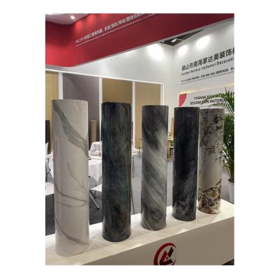 High Gloss Marble Grain Self-Adhesive PVC Decorative Film For Kitchen Cabinet Table Top,Waterproof