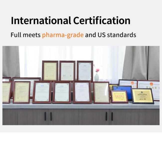 International Certification Full meets pharma-grade and US standards
