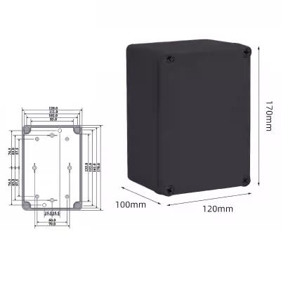 China Black Color Plastic Screws IP66 Plastic Weatherproof Junction Box 170*120*100mm for sale