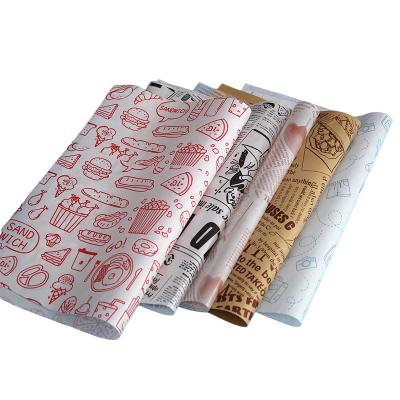 China Περιβαλλοντικά φιλικό Grease Proof Burger Gift Wrapping Paper Wax Sheets για εστιατόρια τροφίμων for sale