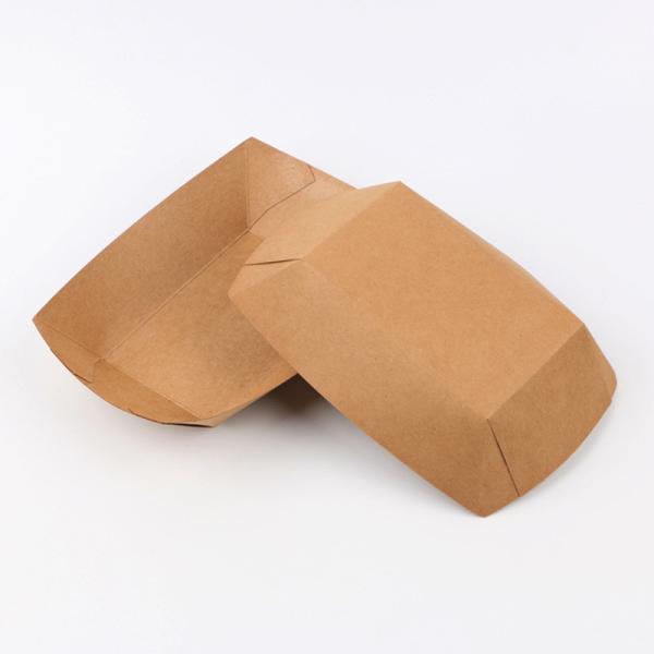 Quality Fast Food French Fry Containers Kraft Paper Boat Serving To Go Containers for sale