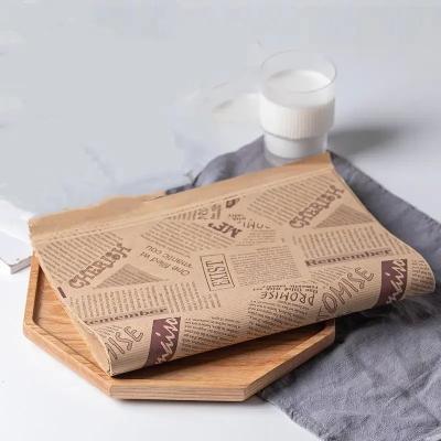 China Recycled Greaseproof Wrapping Paper Wax Food Paper Hamburger Packaging for sale