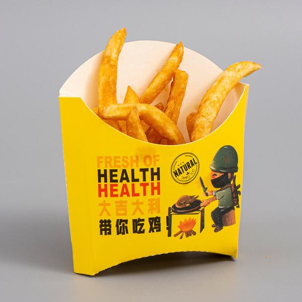 Quality Cardboard Food French Fries Packaging Box Takeaway Disposable Container for sale