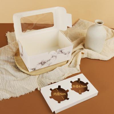 China White Brown Mini Paper Kraft Pastry Boxes Cake Tasting With Compartments for sale