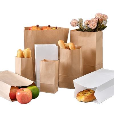 China Sacos de papel Kraft castanho à prova de gordura sacos de embalagem de alimentos pão pastelaria sacos de papel a granel for sale