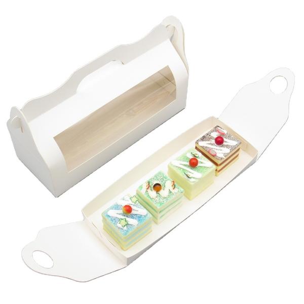 Quality Biodegradable Bakery Dessert Pastry Cake Box Transparent Window Custom Printed for sale