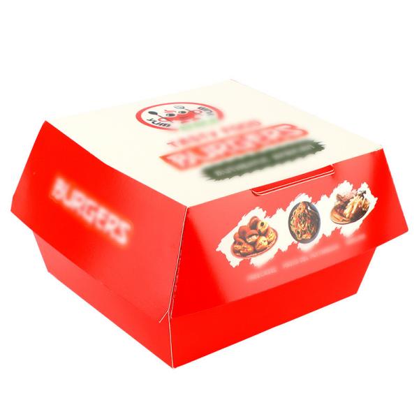 Personalized Design Recyclable Hamburger Boxes for Takeaway Food 4C/UV/Lamination/Varnish/Hot Stamping/Embossing/Stamping