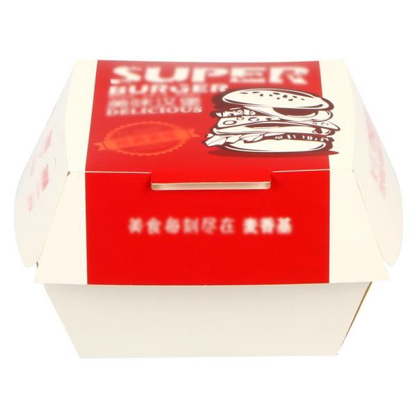 Personalized Design Recyclable Hamburger Boxes for Takeaway Food 4C/UV/Lamination/Varnish/Hot Stamping/Embossing/Stamping