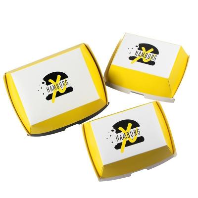 China ECO friendly foldable packaging printing hamburger box lunch fast food paper bagasse customized wholesale for sale
