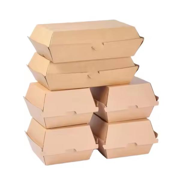 Quality Burger Box Custom Disposable Corrugated Paper Fast Food Packaging Recyclable for sale