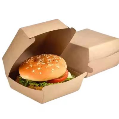 China Custom CMYK Color Printing Hamburger Boxes with Logo Bulk Corrugated Disposable Food Containers for sale
