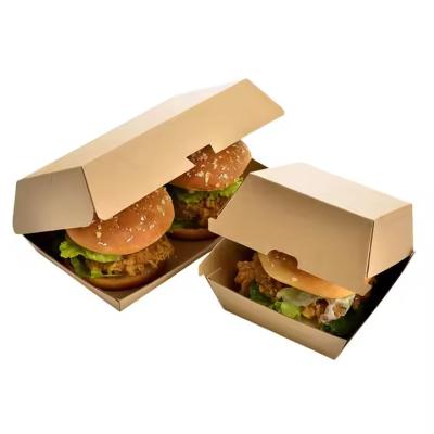 China Custom CMYK Color Printing Hamburger Boxes with Logo Bulk Corrugated Disposable Food Containers for sale