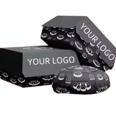 China Groothandel op maat gedrukte opvouwbare milieuvriendelijke kraftburgerdoos voor fastfood Te koop