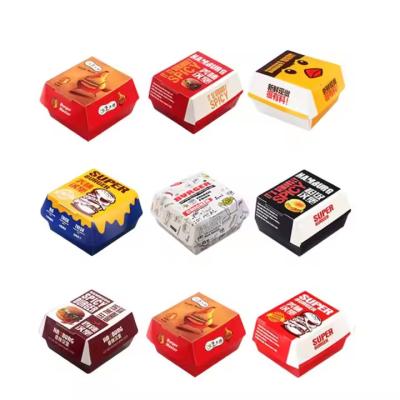 Caixa de hambúrgueres de papel corrugado/craft personalizada para embalagens de fast food