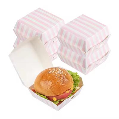 China Op maat gerecycleerde Kraft Burger Box Fast Food verpakking met aanvaardbaar logo Te koop