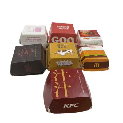 China Custom Oil Proof Burger Holder Glossy Lamination Folders Box Type for Disposable Food Packaging for sale