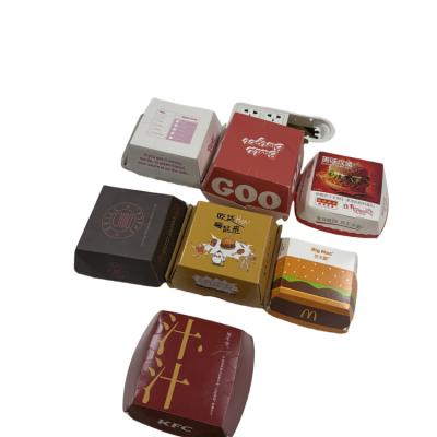 China Custom Oil Proof Burger Holder Glossy Lamination Folders Box Type for Disposable Food Packaging for sale