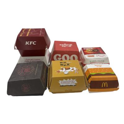 China Custom Oil Proof Burger Holder Glossy Lamination Folders Box Type for Disposable Food Packaging for sale